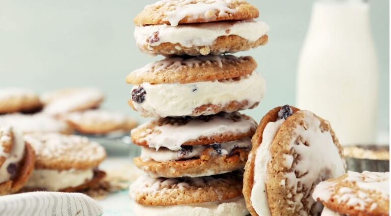 Oatmeal Raisin Ice Cream Sandwiches - Brenda Gantt Recipes