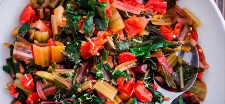 Swiss Chard With Tomato And Garlic - Brenda Gantt Recipes